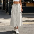 VBTAPA Womens Cargo Skirt High Waisted Drawstring Maxi Skirts Trendy ...