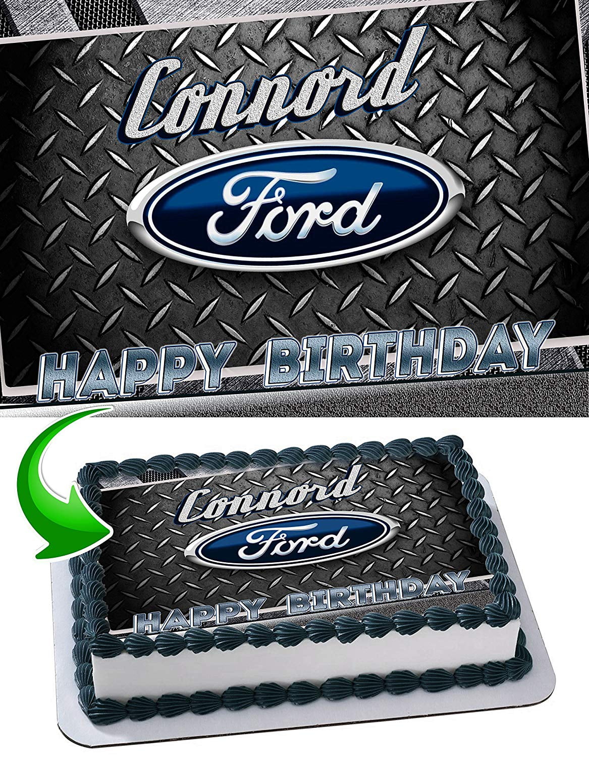 Ford Edible Cake Image Topper Personalized Picture 1/4 Sheet (8"x10.5 ...