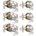 3 Pack Entry Door Knobs with Double Cylinder Deadbolt, Same Keys One ...