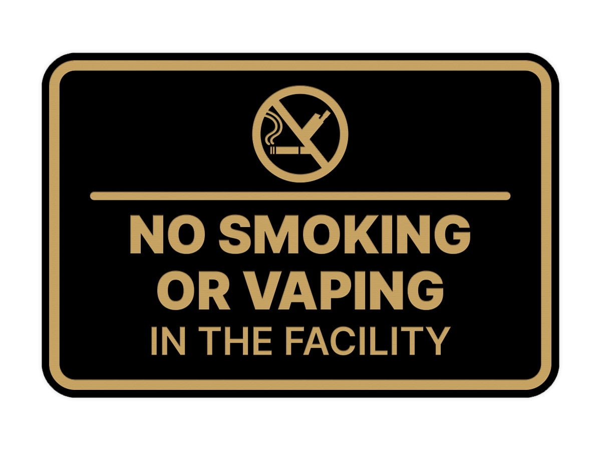 Signs ByLITA Classic Framed No Smoking or Vaping in the Facility Sign ...