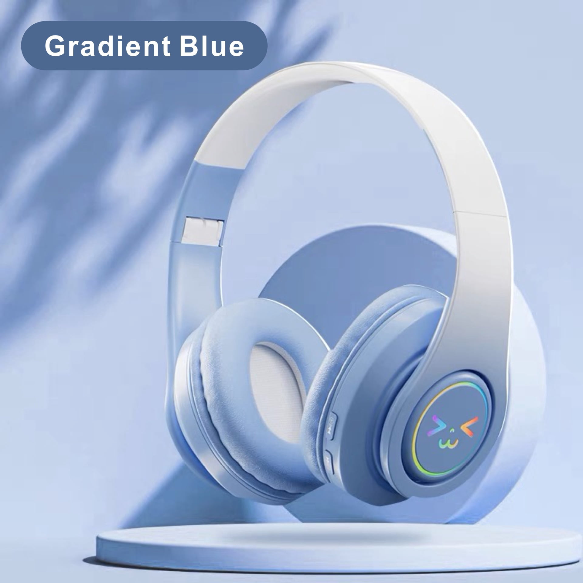 Auriculares inalámbricos con Bluetooth, con luz LED de color degradado ...