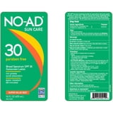 NO-AD Sunscreen Lotion SPF 30 16oz Water Resistant Broad Spectrum UVA ...