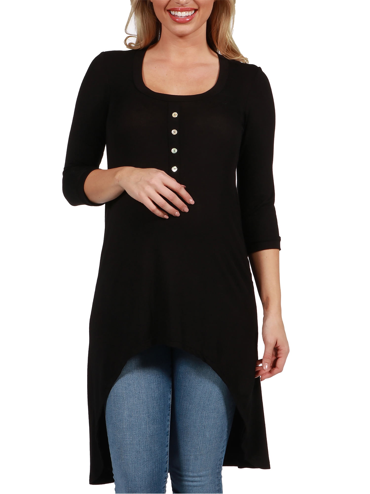 Laila Henley Style Maternity Tunic Top - Walmart.com