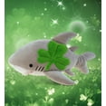 DolliBu Marine Gray Shark Stuffed Animal with Green Plush Shamrock ...