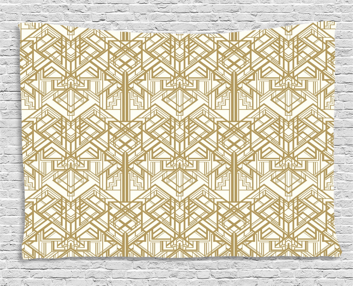 Geometric Tapestry, 1920s Style Futuristic Retro Mix Vertically ...