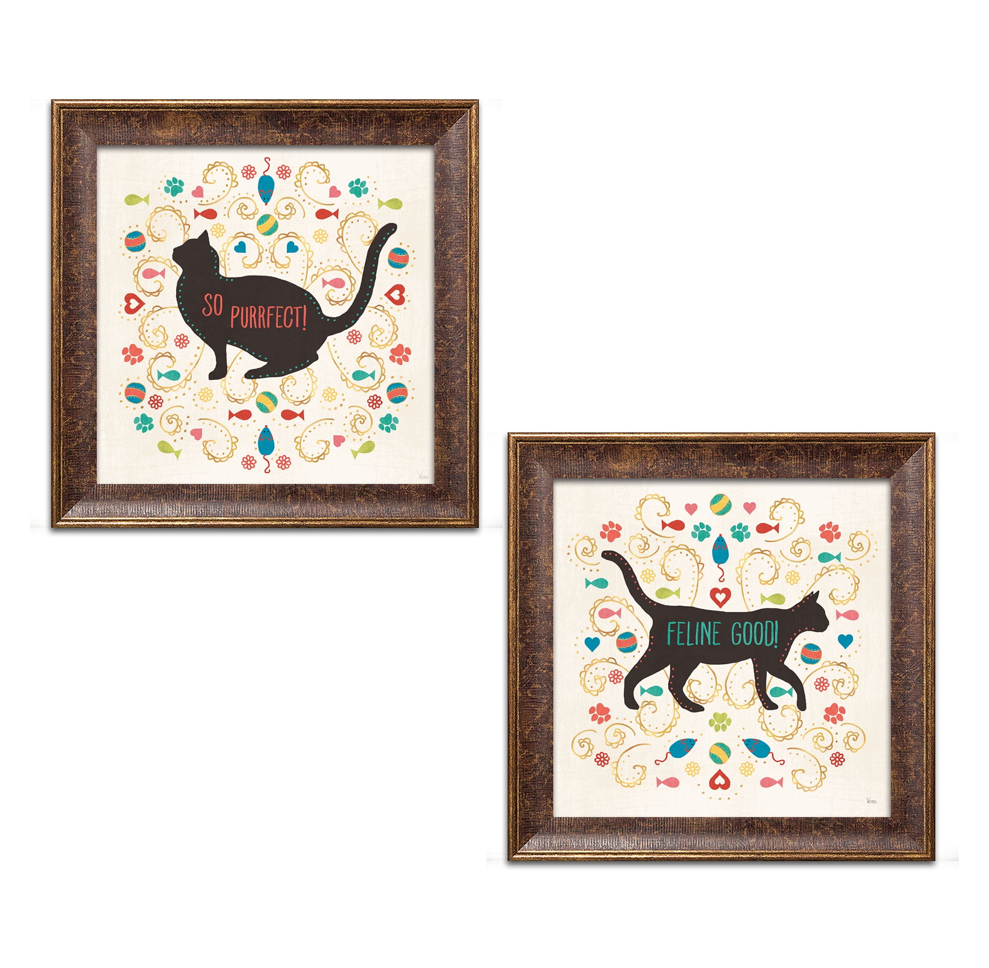 Gango Home Decor Contemporary Otomi Cats II & Otomi Cats III by ...