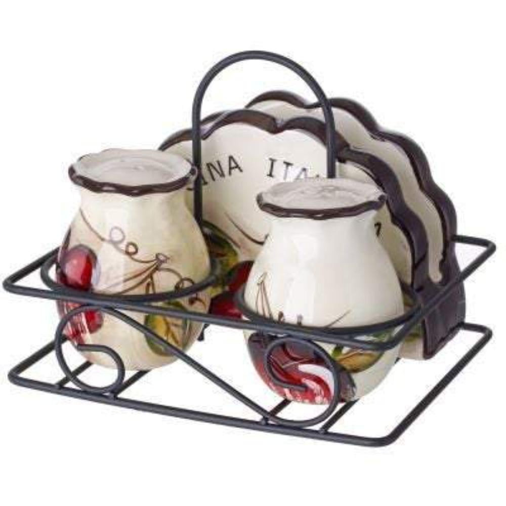 Ceramic Condiment holders Antique Table Ware Spice Holder Salt Pepper ...