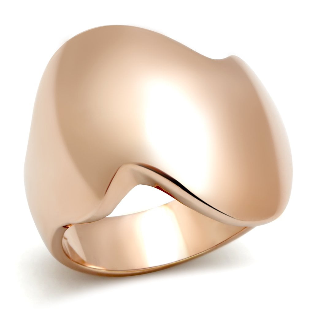 GL160 - IP Rose Gold(Ion Plating) Brass Ring with No Stone Size 5 ...