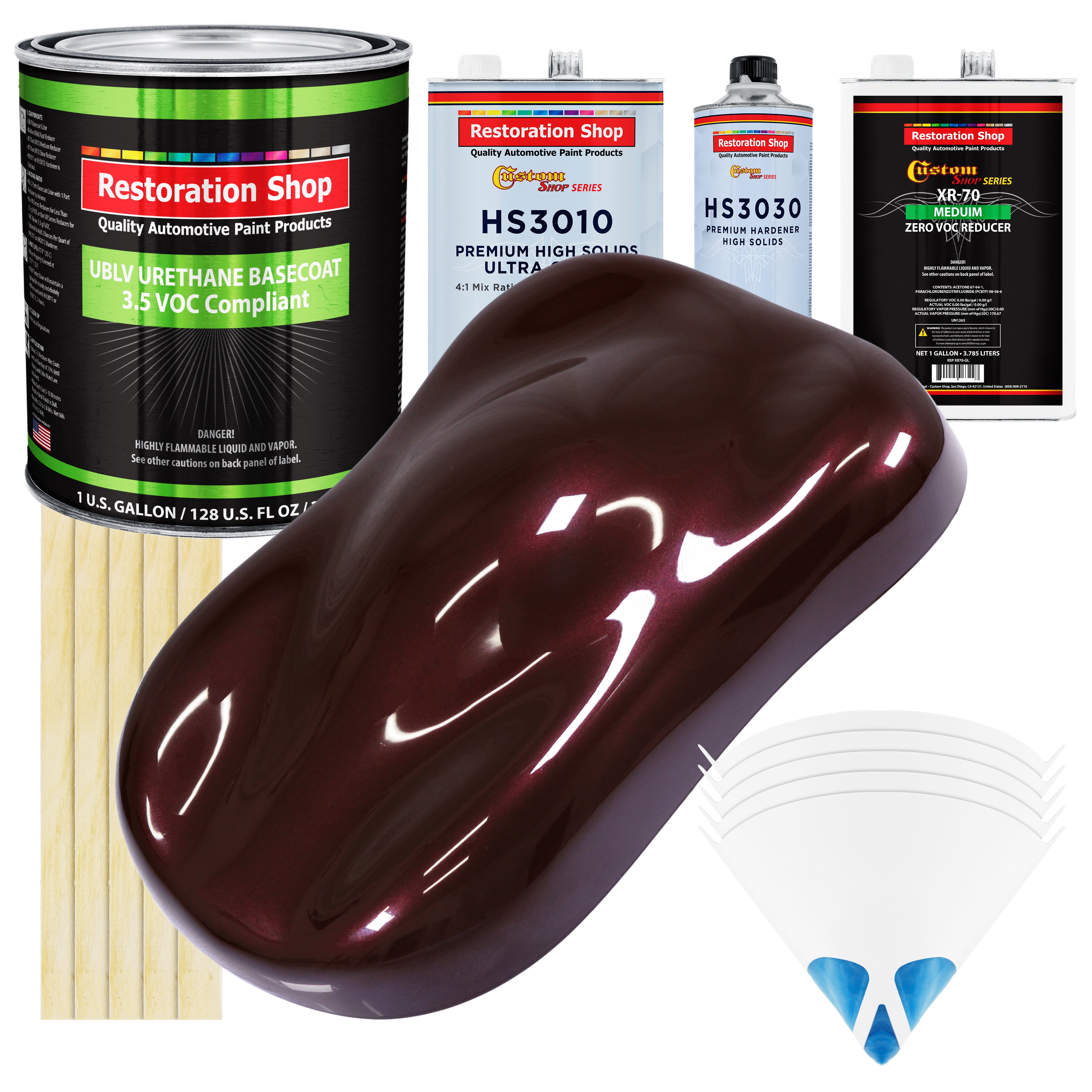 Molten Red Metallic Premium Gallon Kit Low VOC URETHANE BASECOAT Auto ...
