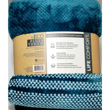 Life Comfort Eco Plush Throw. 100% Polyester. Size 60 in. X 70 in ...