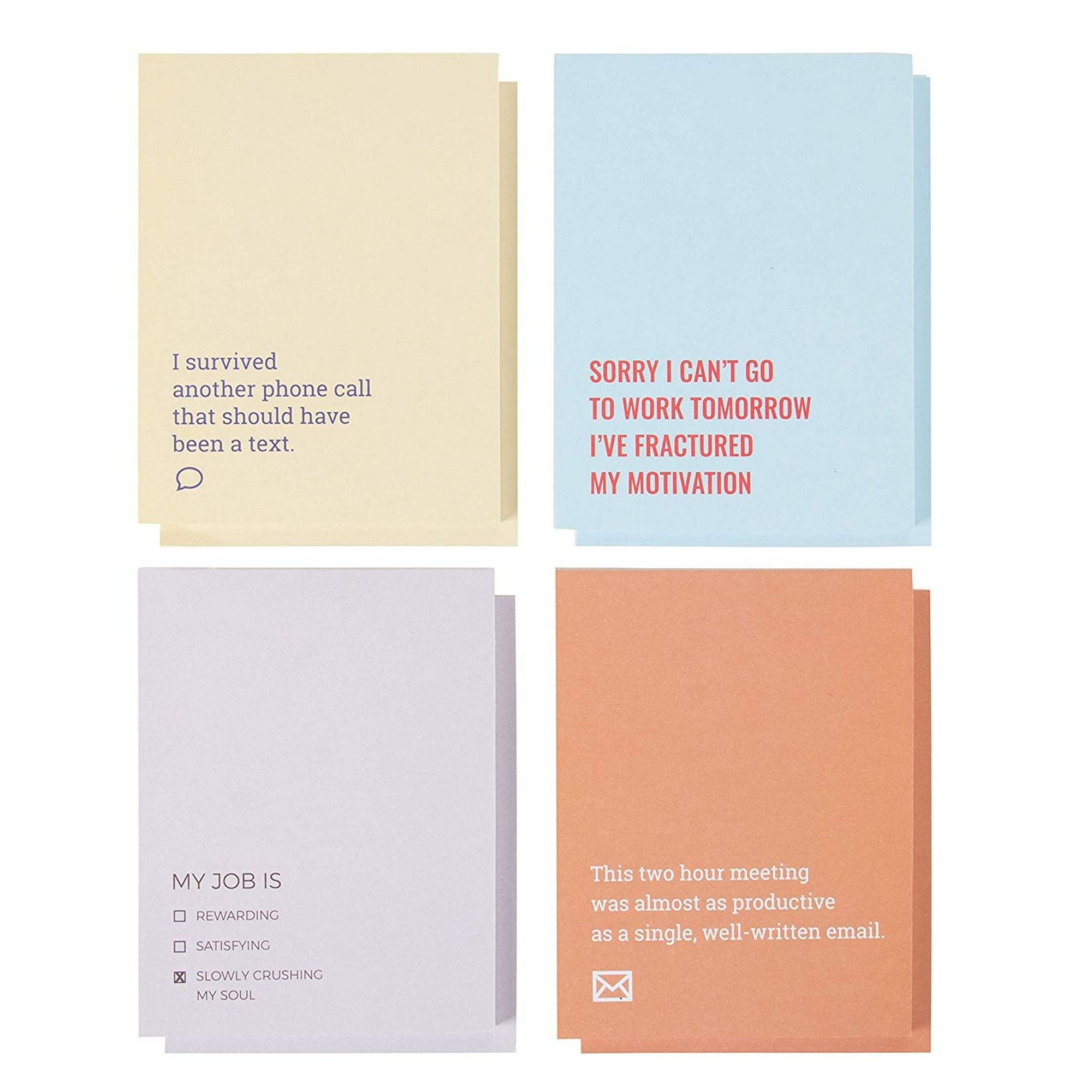 Funny Sarcastic Notepads - 8-Pack Memo Note Pads for Work and Office ...