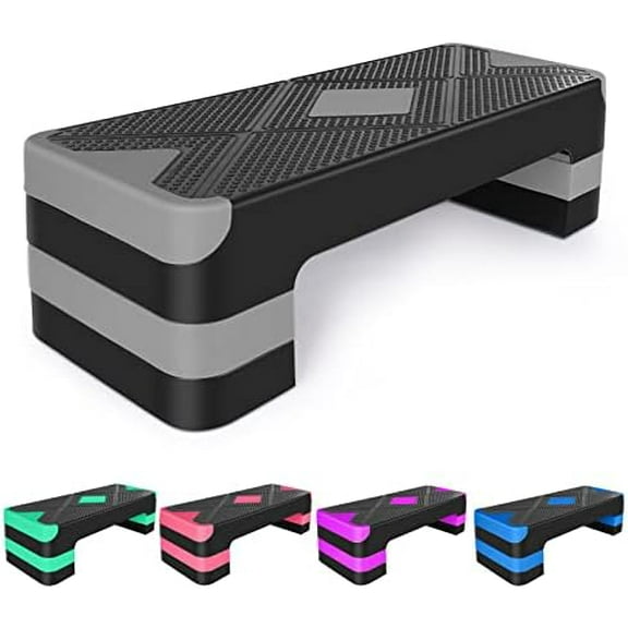 ZenSports 16-in Aerobic Step Platform W/4 Risers, Height Adjustable ...