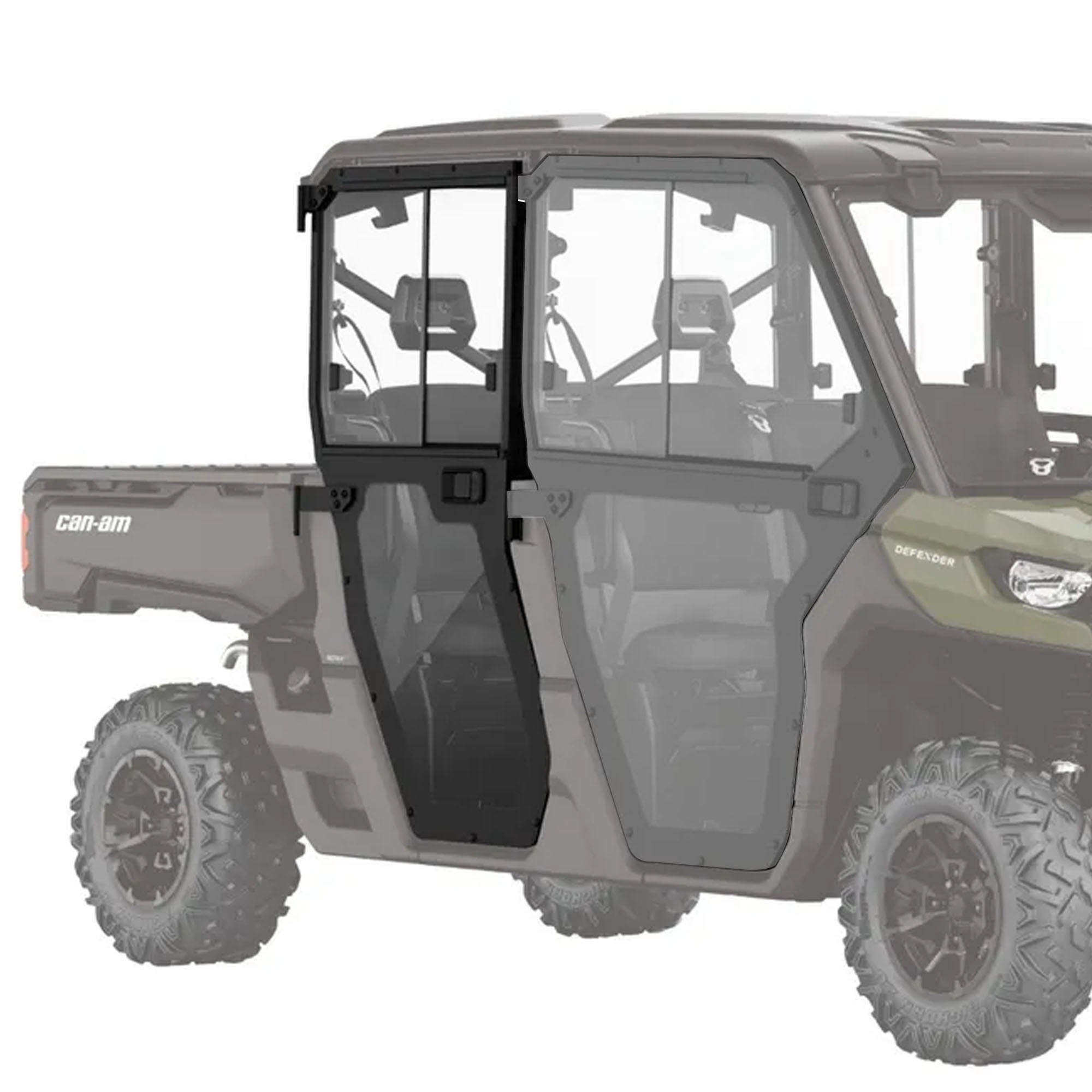 Can-Am 715006262 Clear Rear Rigid Doors 2020 Defender MAX UTV - Walmart.com