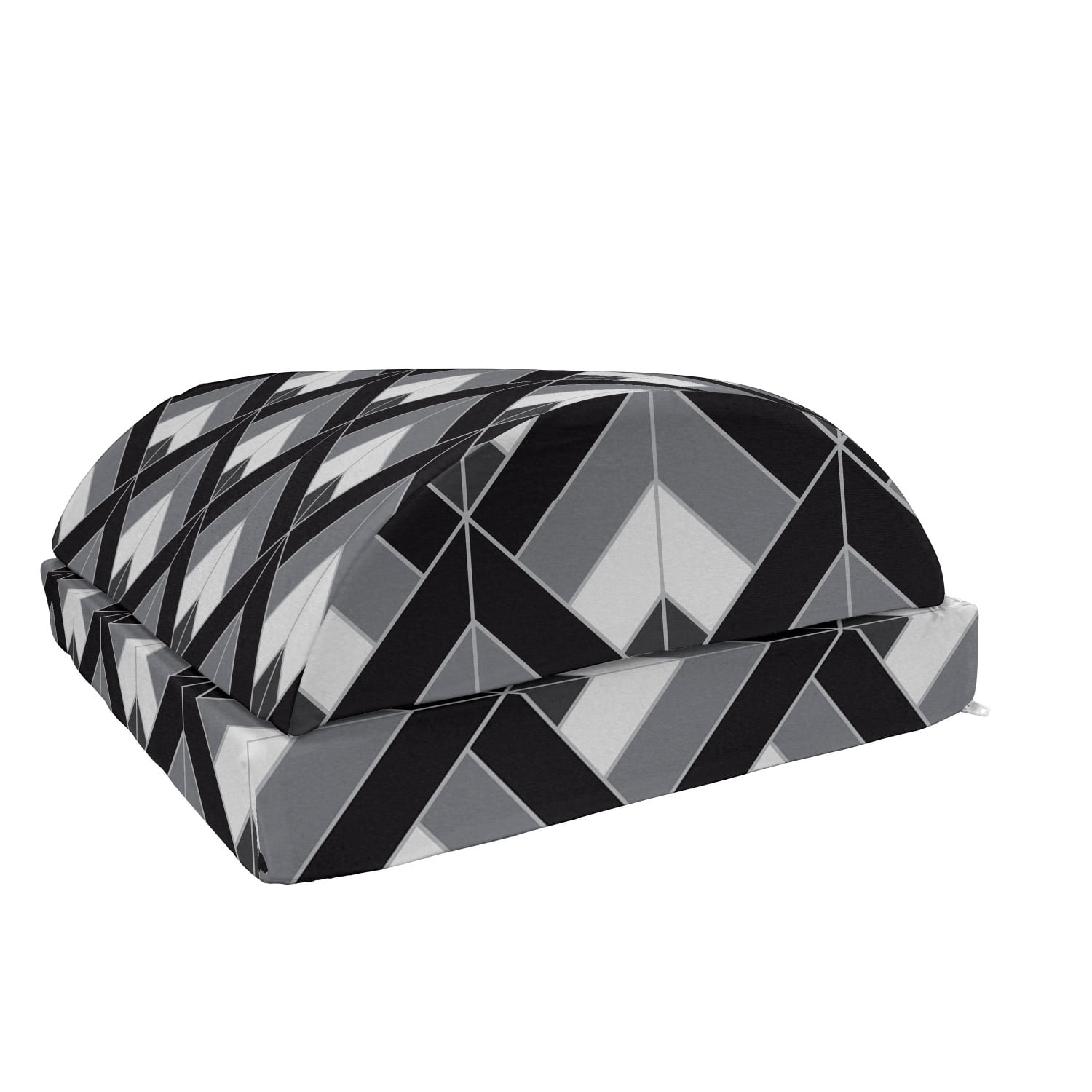 Grey and Black Foot Rest, Bohemian Pattern with Triangles Vertical ...
