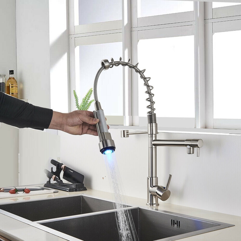 CES Contemporary Kitchen Sink Faucet,Single Handle Stainless Steel ...