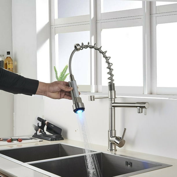 CES Contemporary Kitchen Sink Faucet,Single Handle Stainless Steel ...