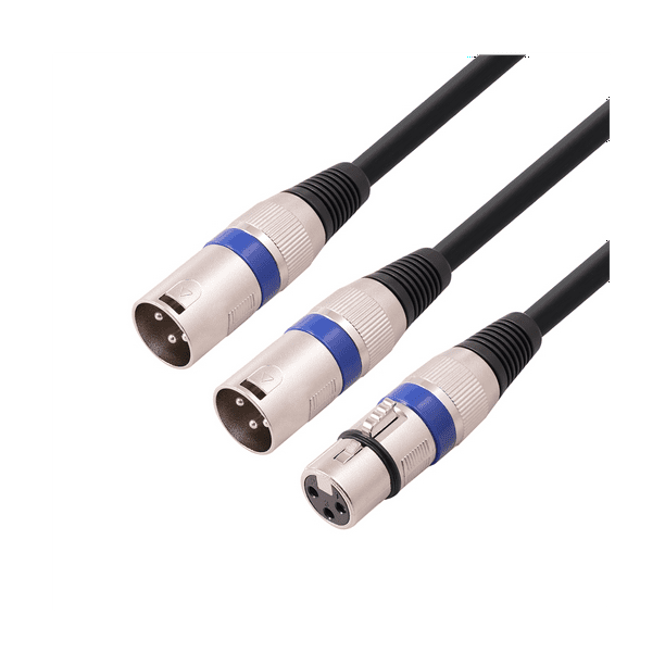 3 Pin XLR Female to Dual XLR Male Y Splitter Cable, XLR Splitter Cable ...