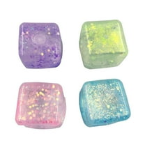 Warkul Squeeze Fidget Toy Soft TPR Quick Recovery Sequins Square Cube ...