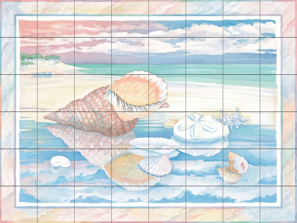 Tile Mural Bathroom Backsplash - Shoreline Triton - by Paul Brent ...