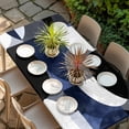 Abstract Round Fitted Rectangle Tablecloth 24" x 50" Visual Art Blue ...