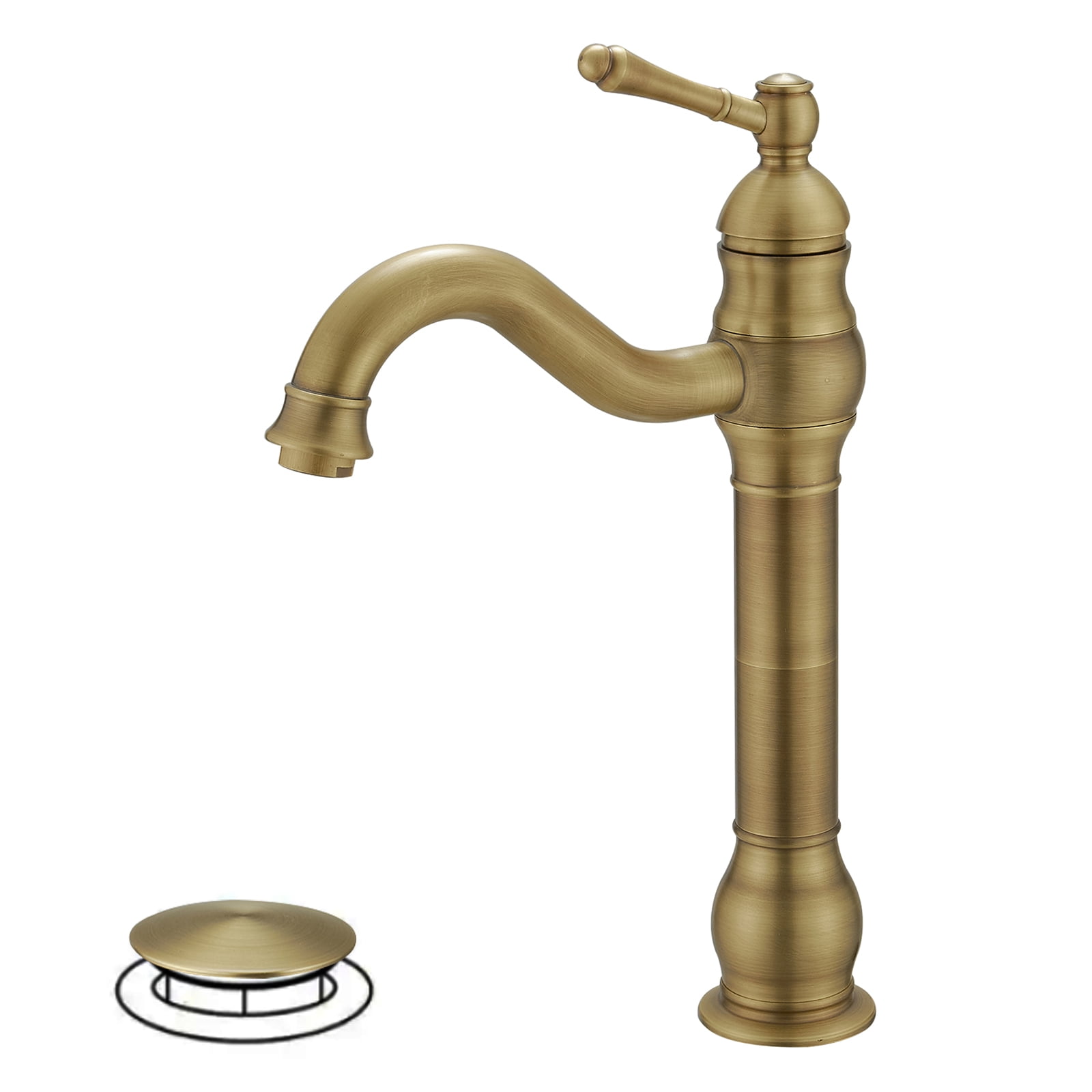Single Handle Single Hole Vessel Sink Faucet With 360° Swivel Spout in ...