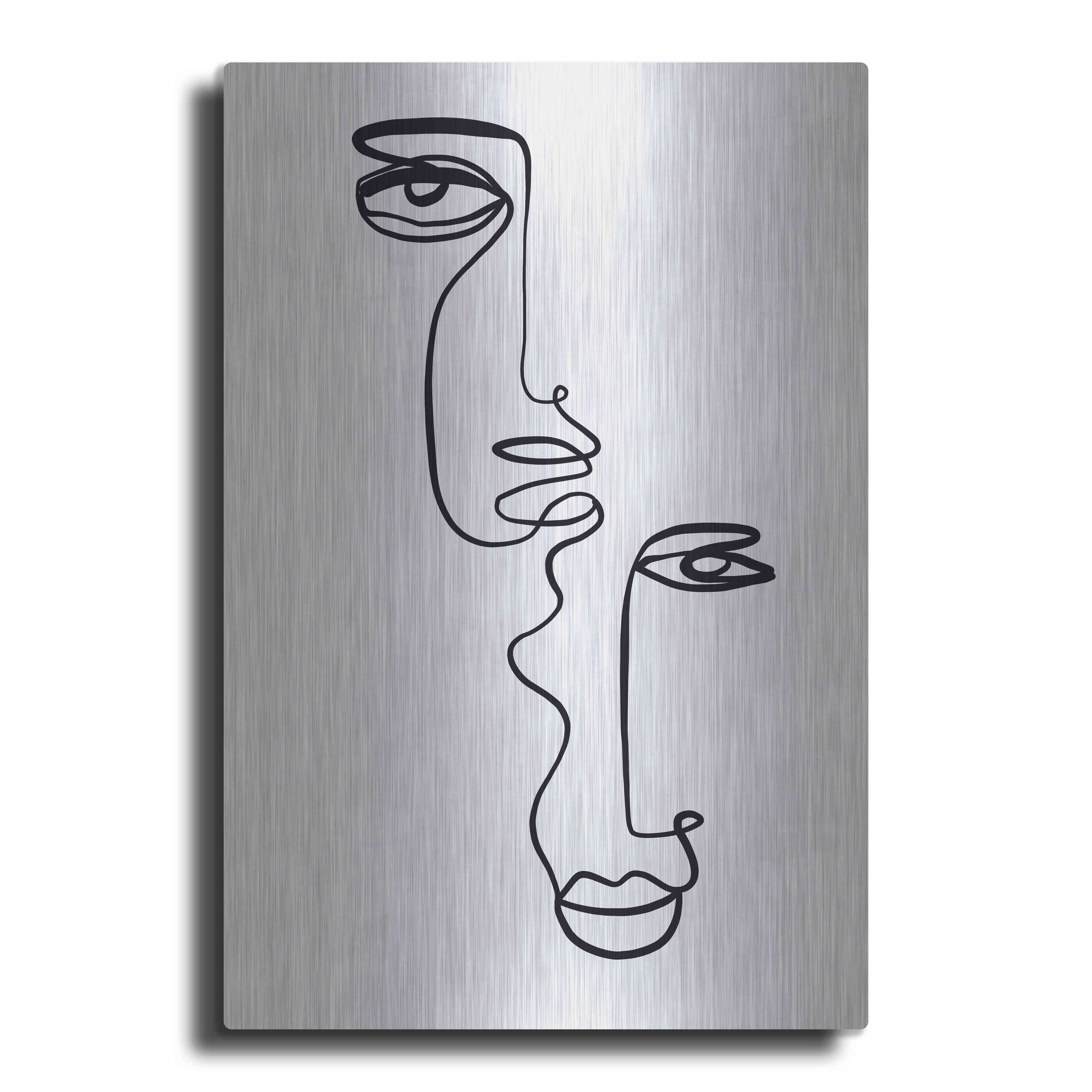Luxe Metal Art 'Faces 2' by Design Fabrikken, Metal Wall Art, 12"x16 ...