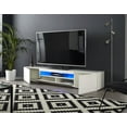 Modern 78.7" / 200 cm Wide TV Stand White Cabinet with Lights, for up ...