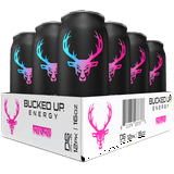 Bucked Up Energy Drink, 12 pack, 16 fl oz, 300 mg Caffeine, Strawberry ...