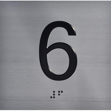 Star 1 (Star 1ST) Elevator Jamb Plate Sign with Braille and Raised ...