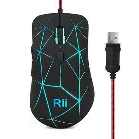 Rii RM106 RGB Gaming Mouse Wired ,USB Optical Computer Mice with 6 ...