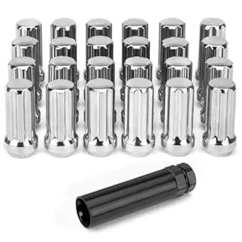 White Knight 963809LBK Black Chrome M14 x 1.50 Duplex Spline Lug Nut ...