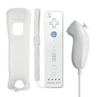 White Wireless Remote Wiimote & Nunchuck Controller Combo Set w/ Strap ...