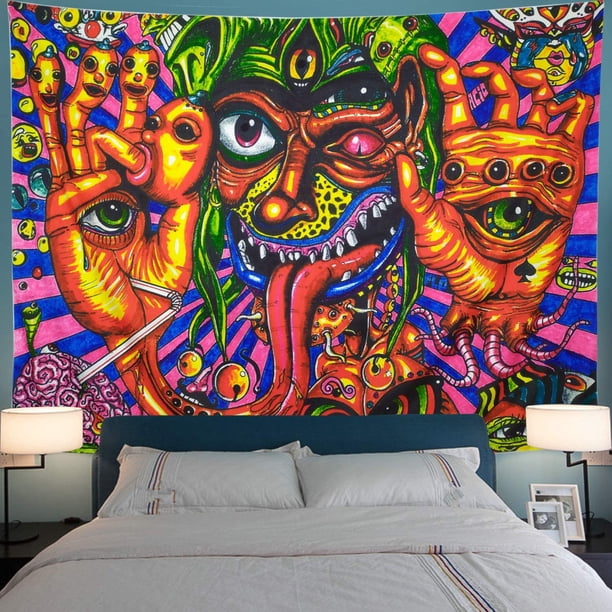 Psychedelic Arabesque Tapestry Bohemian Tapestry Wall Art Multiple ...