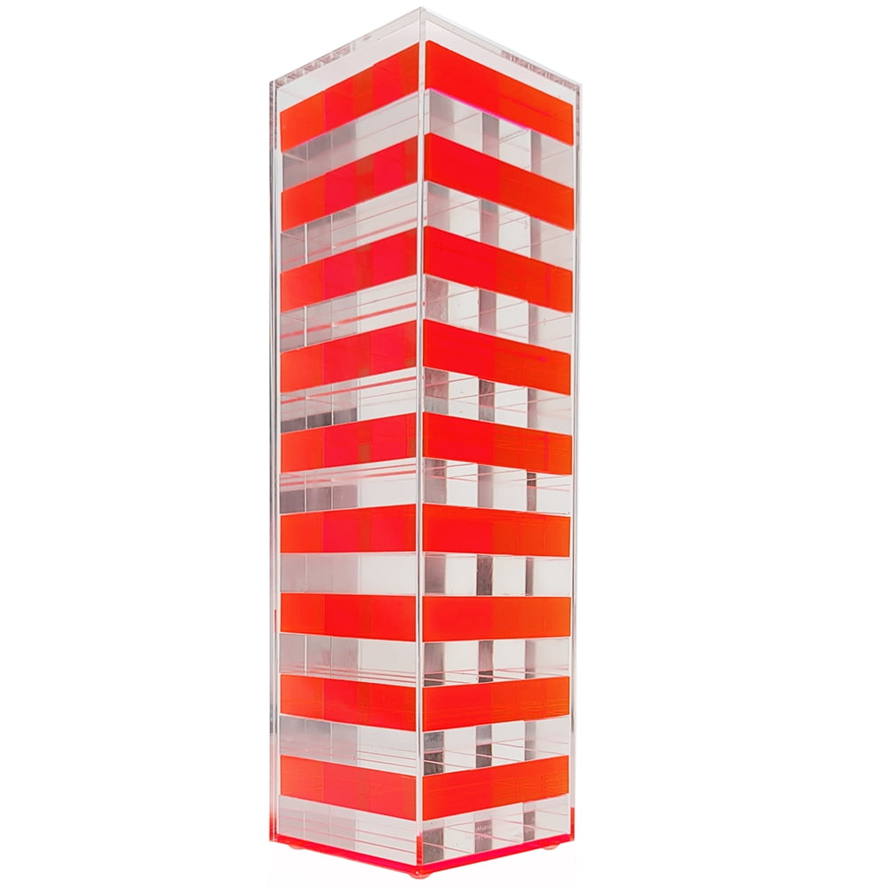 OnDisplay 3D Luxe Acrylic Stacking Tower Puzzle Game (Pink/Clear ...