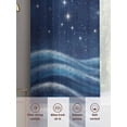 Blue Stars Sheer Curtains for Living Room Bedroom Fantasy Blue Waves ...