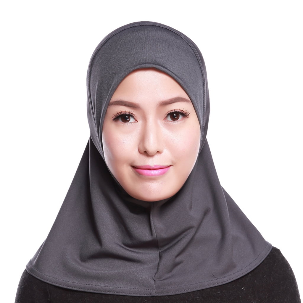 HeroNeo Womens Muslim Cotton Mini Hijab Head Scarf Solid Color Full ...