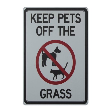 keep pets off the grass metal tin sign vintage style reproduction 12 x ...