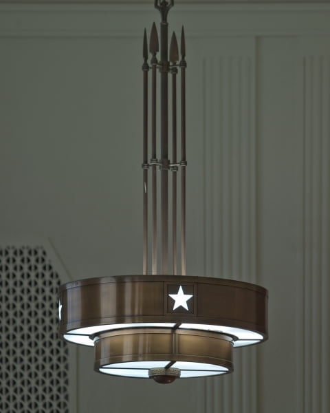 Print: Courtroom Lighting Fixture Of Federal Building And U.S ...