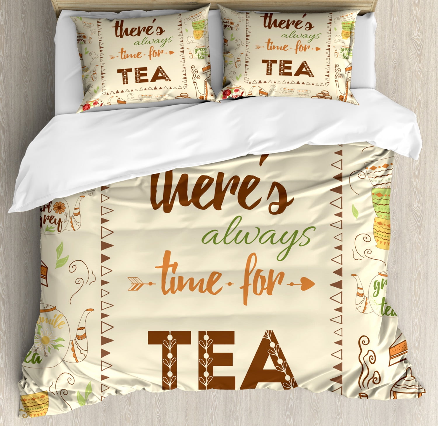 Tea Duvet Cover Set King Size, There is Always Time for Tea ...