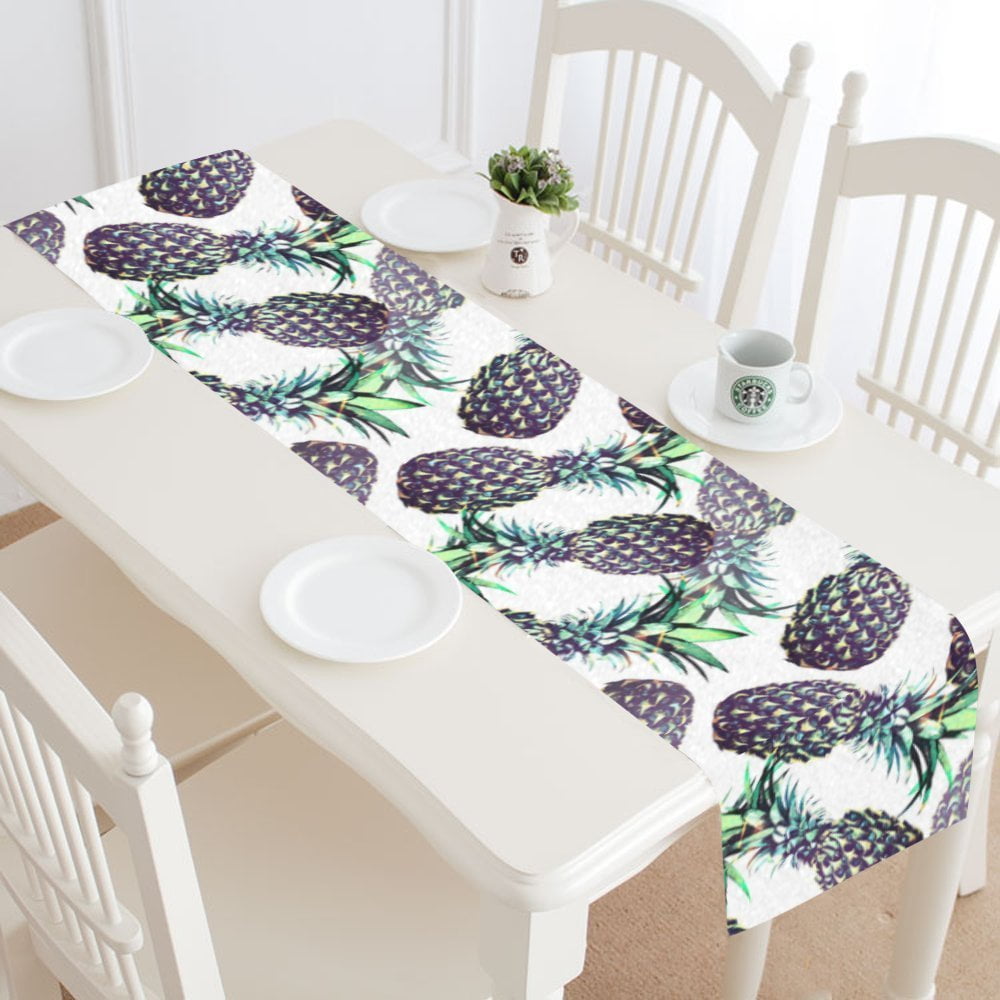 MYPOP Tropical Fruit Pineapple Table Runner Home Decor 14x72 Inch ...