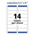 Avery Address Labels, 1-1/3" x 4", Paper, Matte White, Laser, Sure Feed ...