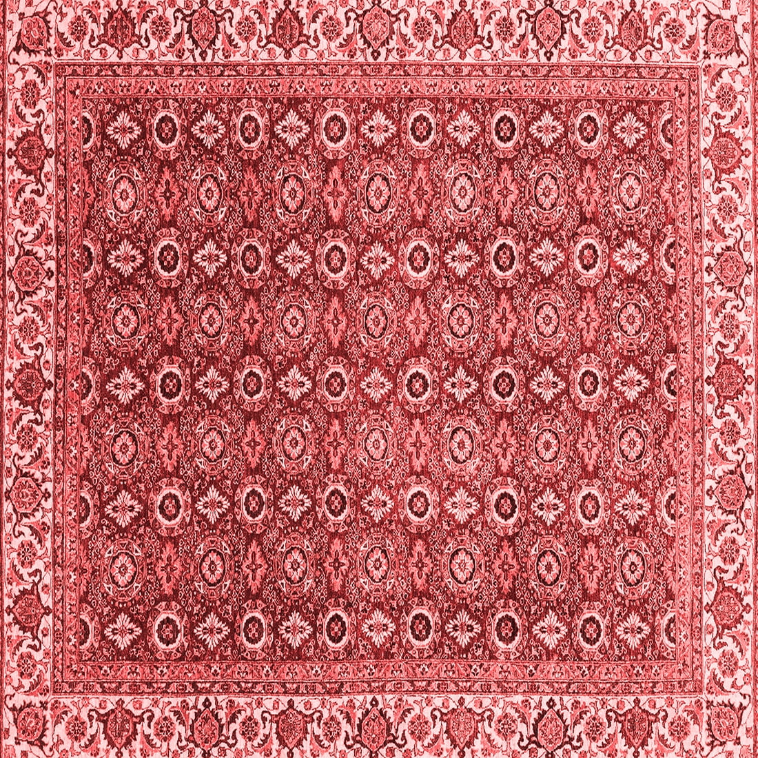 Ahgly Company Indoor Square Abstract Red Modern Area Rugs, 6' Square ...
