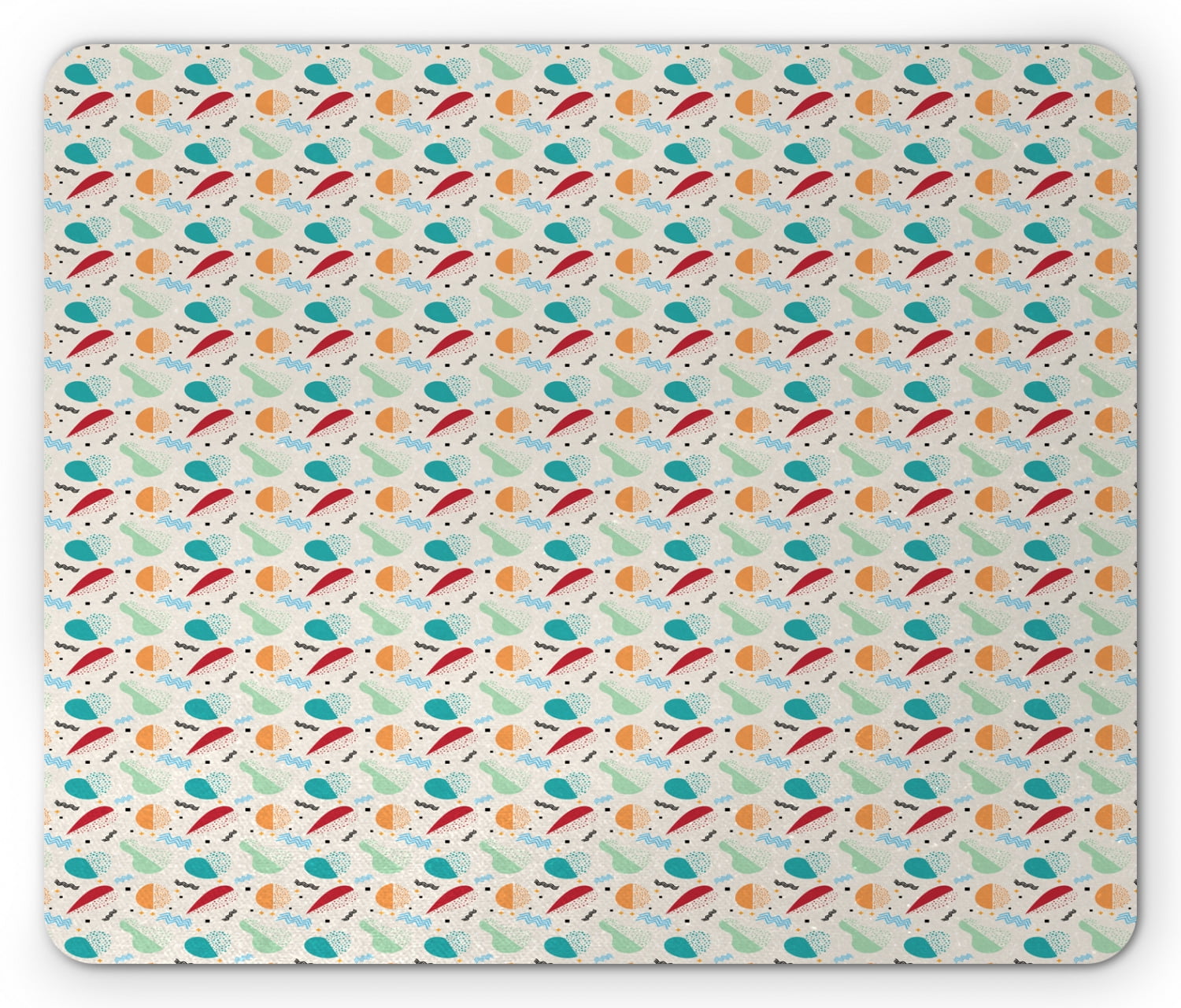 Vintage Mouse Pad, Abstract Fruit Shapes Pear Apricot Carrot and Apples ...