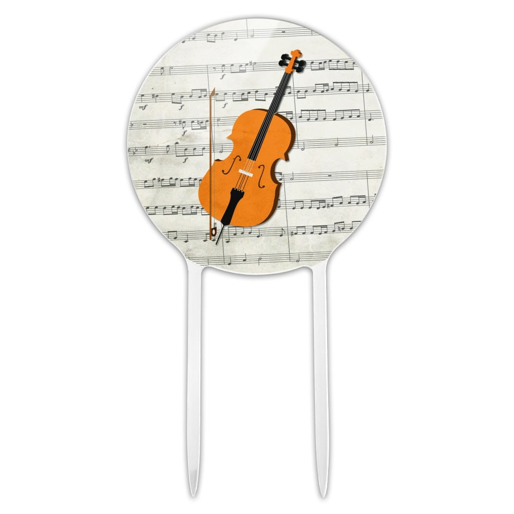 Acrylic Cello Sheet Music Notes Treble Clef Cake Topper Party ...