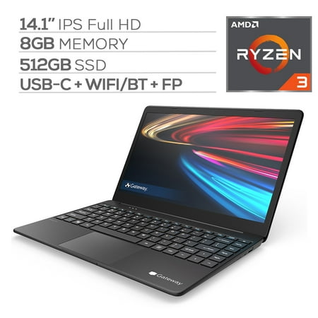 Gateway Notebook Ultra Slim Laptop 14.1" IPS FHD AMD Ryzen 3 3200U up ...