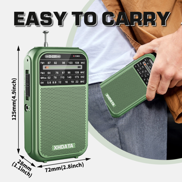 Milanix Small AM/FM Radio Portable Battery Operated with Best Reception ...