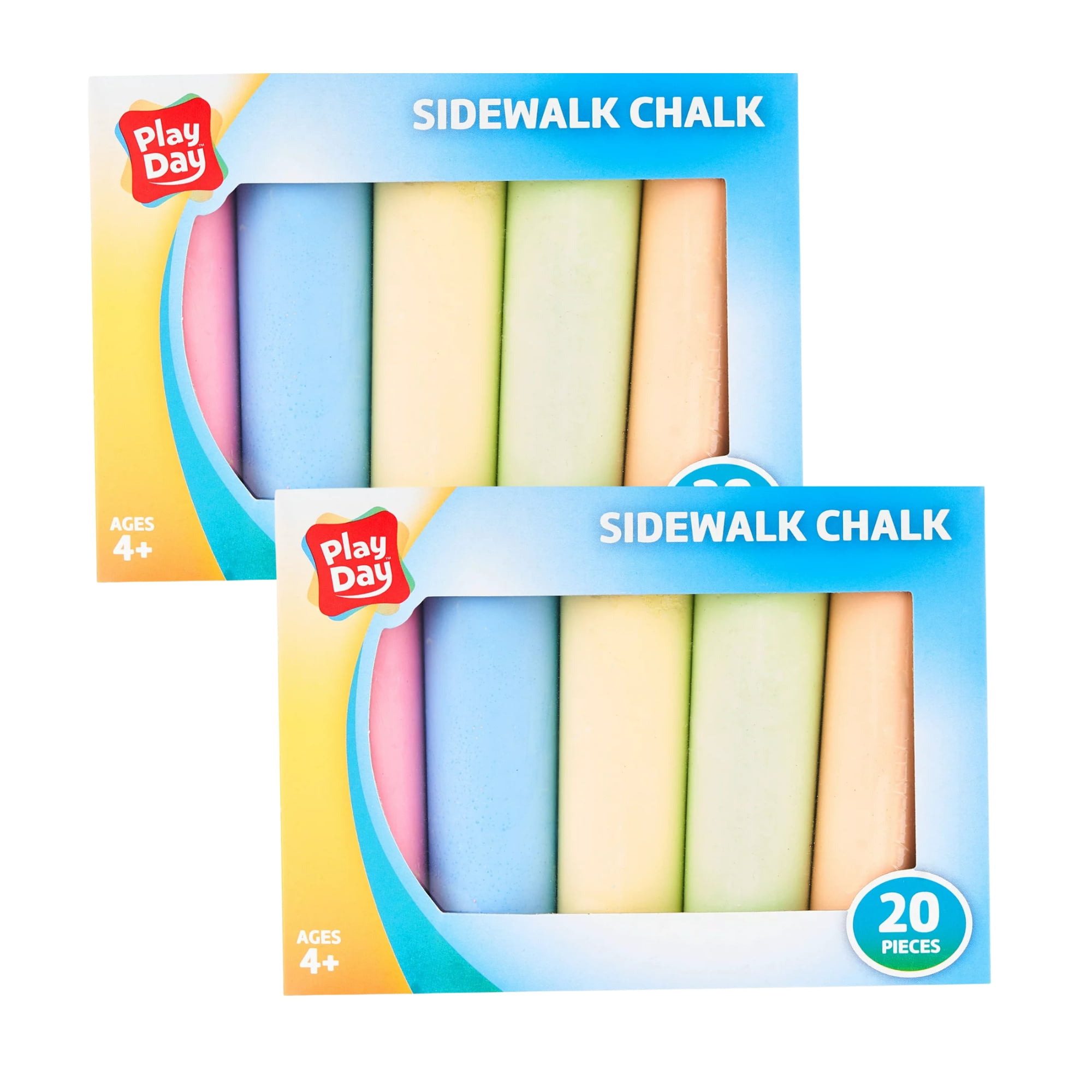 (2) 20 Pcs Sidewalk Chalk in Assorted Colors Non-Toxic Washable Chalk ...