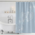 Extra Long Shower Curtain 72x84 Inch, Light Blue Shell Coastal Shower ...