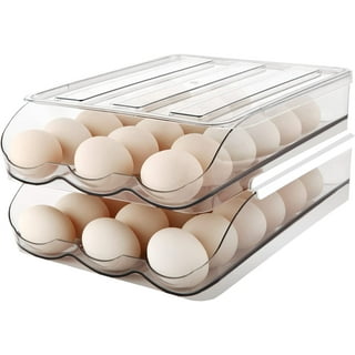 Egg Storage Holder for Refrigerator, 40 Grid Transparent Double Layer ...