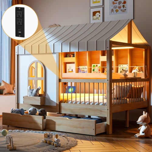 Click here for Lijian Full Size House Bed With 2 Large Drawers  S... prices